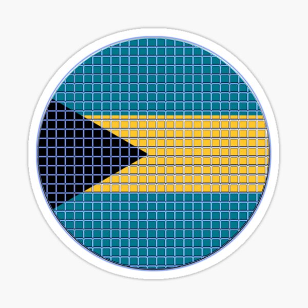 "Bahamas Flag Rounded - Squares Pixel " Sticker for Sale by MoonElite ...