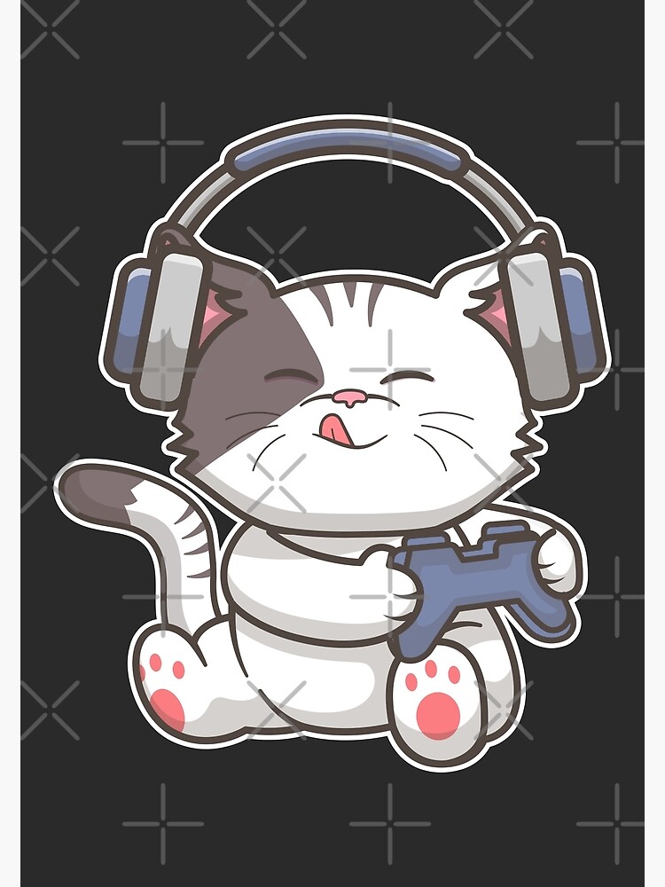 "Gaming Kitty Cat PC Console Gamer" Poster for Sale by CoolSkin | Redbubble