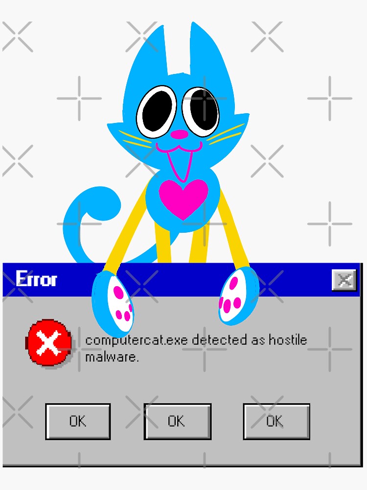 "computercat.exe is a malware! ERROR sticker" Sticker for Sale by ...