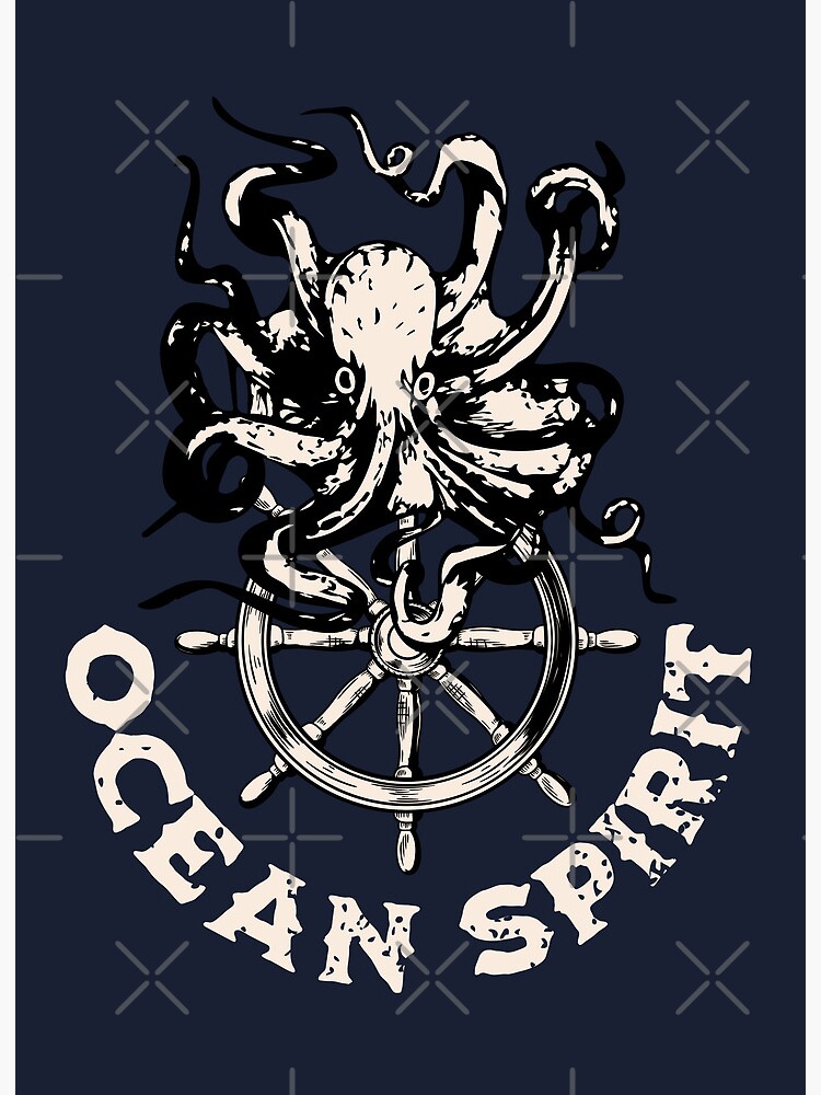 "Octopus on Ship's Wheel" Art Board Print for Sale by CoolSkin | Redbubble