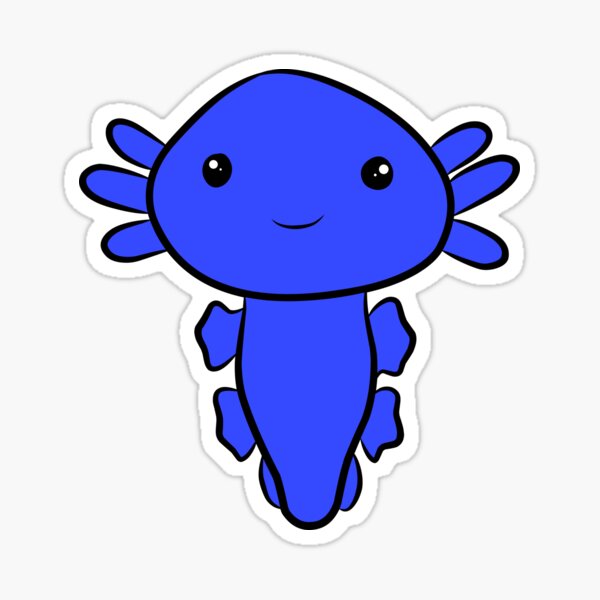 "Blue axolotl" Sticker by Bentouhami | Redbubble