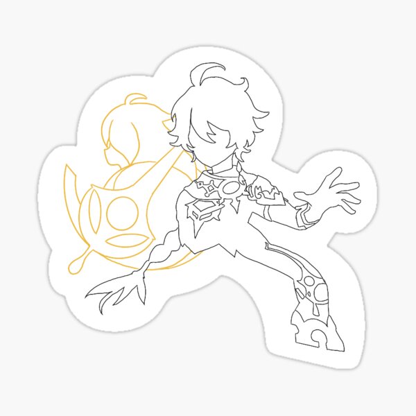 "Aether Genshin impact " Sticker for Sale by Salemsinss | Redbubble