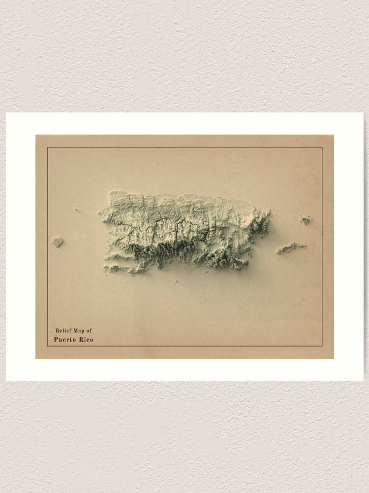 "Puerto Rico Relief Map 3D digitally-rendered" Art Print by ...