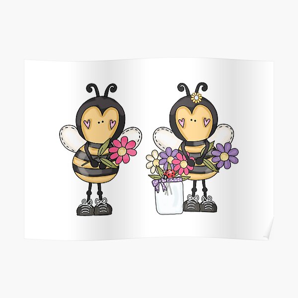 "Two Little Bees" Poster for Sale by Craftpixsy | Redbubble