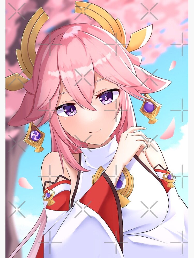 Lámina fotográfica «Yae Miko Cute Lolly Waifu Genshin Impact Girls» de hidoyatarg | Redbubble