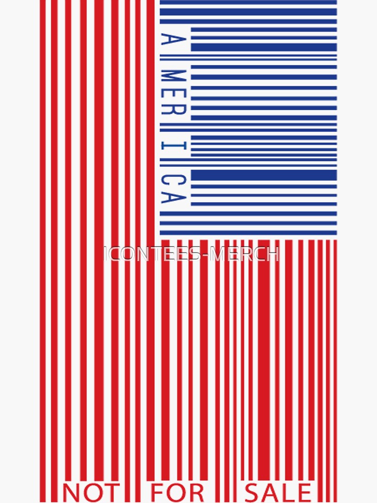 "American Flag Vertical Barcode Design" Sticker for Sale by ICONTEES ...