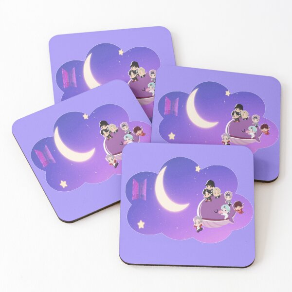 "BTS Tiny Tan Whale Night Sky" Coasters (Set of 4) for Sale by ...