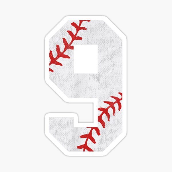 "Number #9 Vintage 9th Birthday Baseball 9 Years Old" Sticker by ...