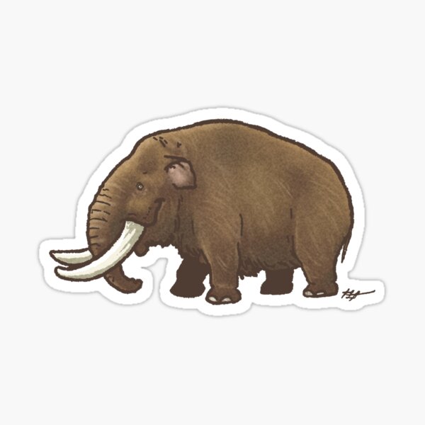 "Pacific Mastodon Cartoon" Sticker for Sale by branartworks | Redbubble
