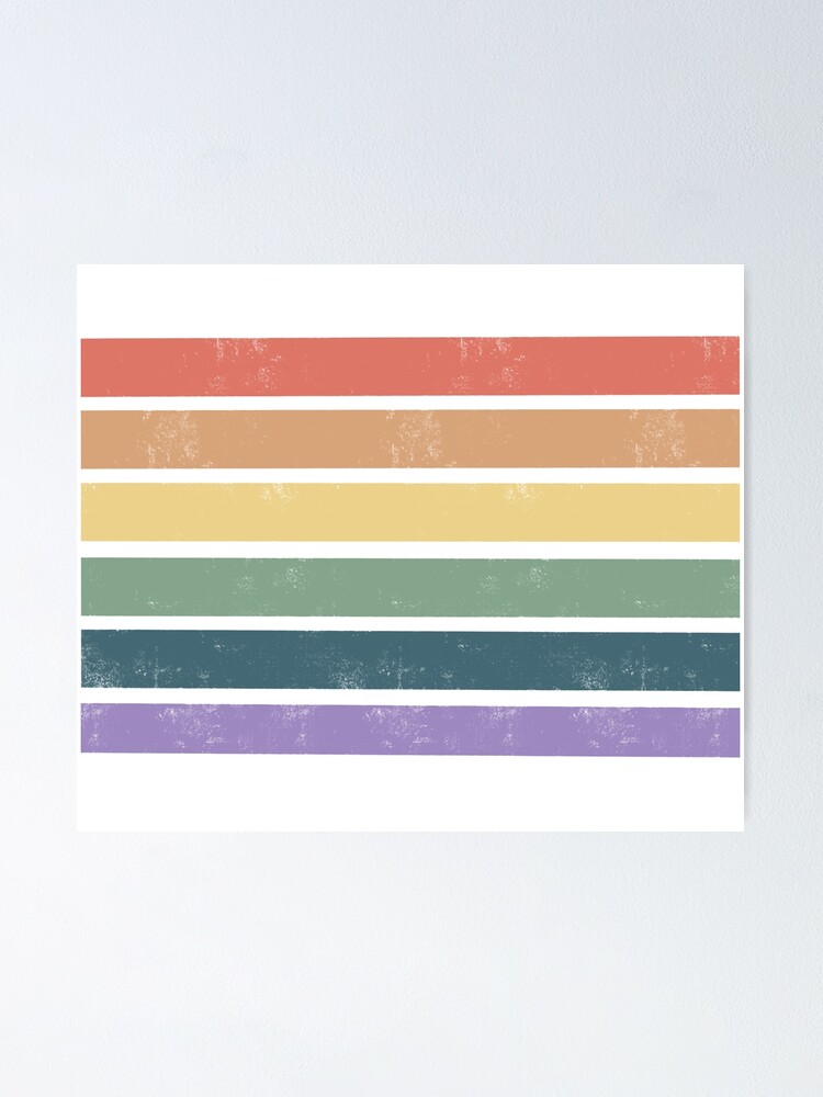 "Retro Rainbow Horizontal Stripe" Poster for Sale by amenzock | Redbubble
