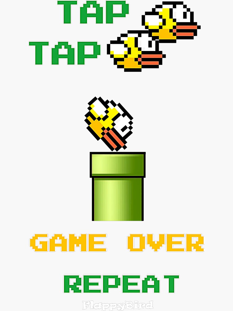 "Flappy Bird Game Over Funny Sticker" Sticker for Sale by Jemmsseryh ...