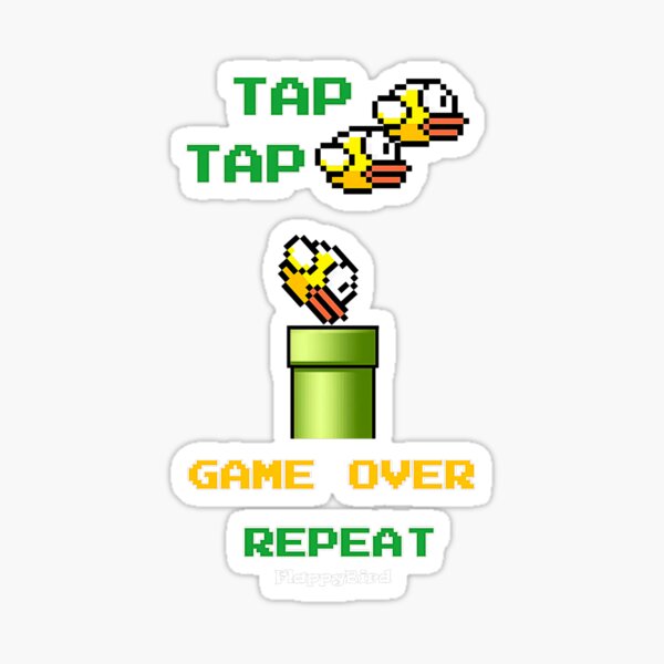 "Flappy Bird Game Over Funny Sticker" Sticker for Sale by Jemmsseryh ...