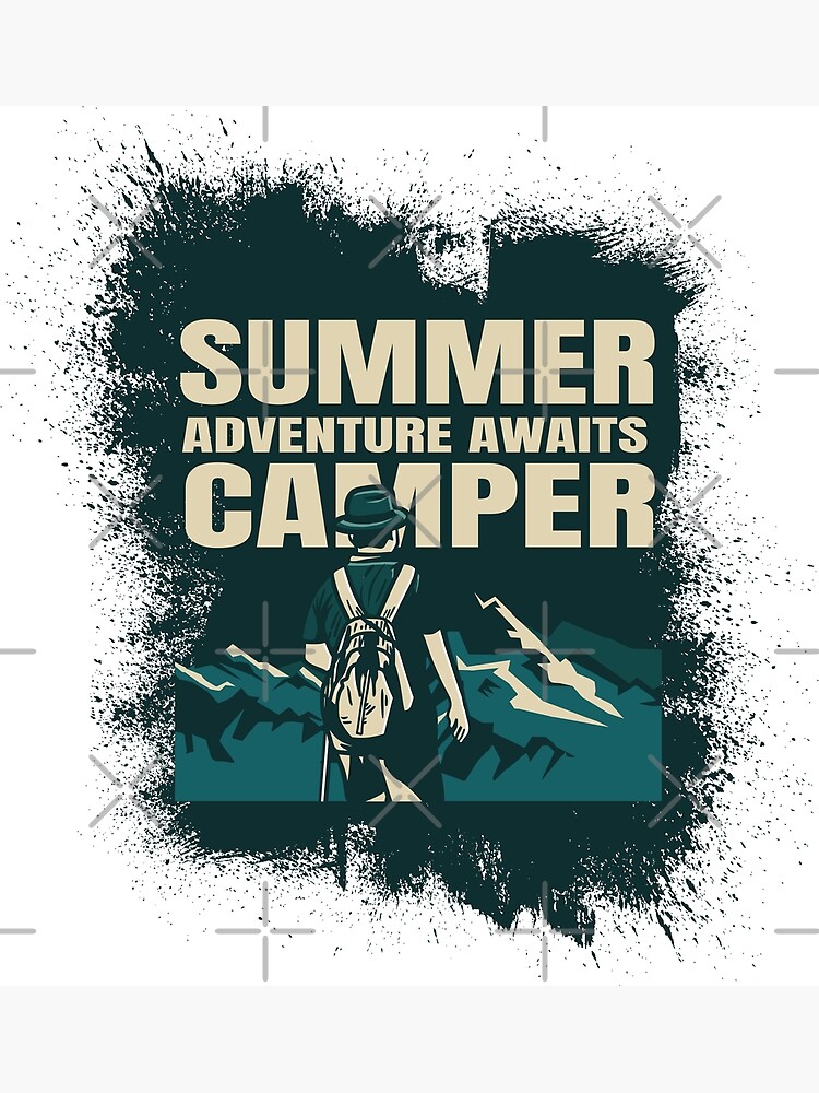 "summer adventure awaits camper, colorful design " Poster for Sale by ...