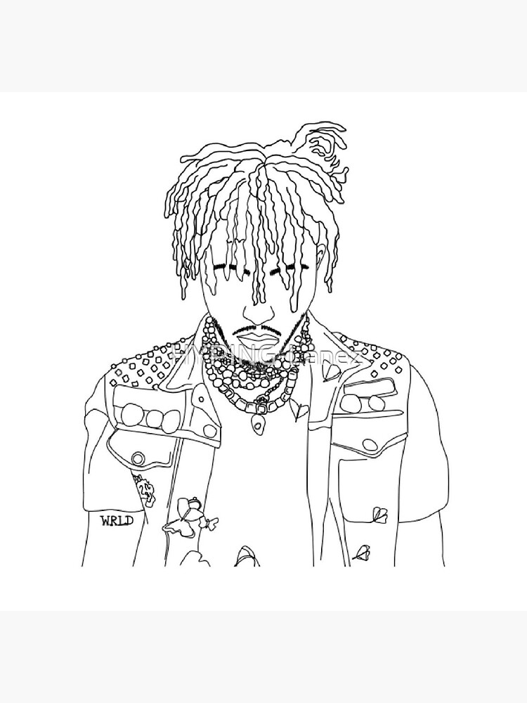 "Juice Wrld - inspired line art" Sticker for Sale by HYPING-Lanez ...