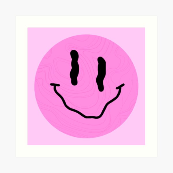 "Pink Preppy Smiley Face" Art Print for Sale by HudsonMcKenna | Redbubble