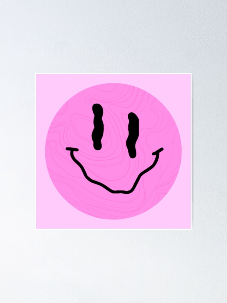 "Pink Preppy Smiley Face" Poster for Sale by HudsonMcKenna | Redbubble