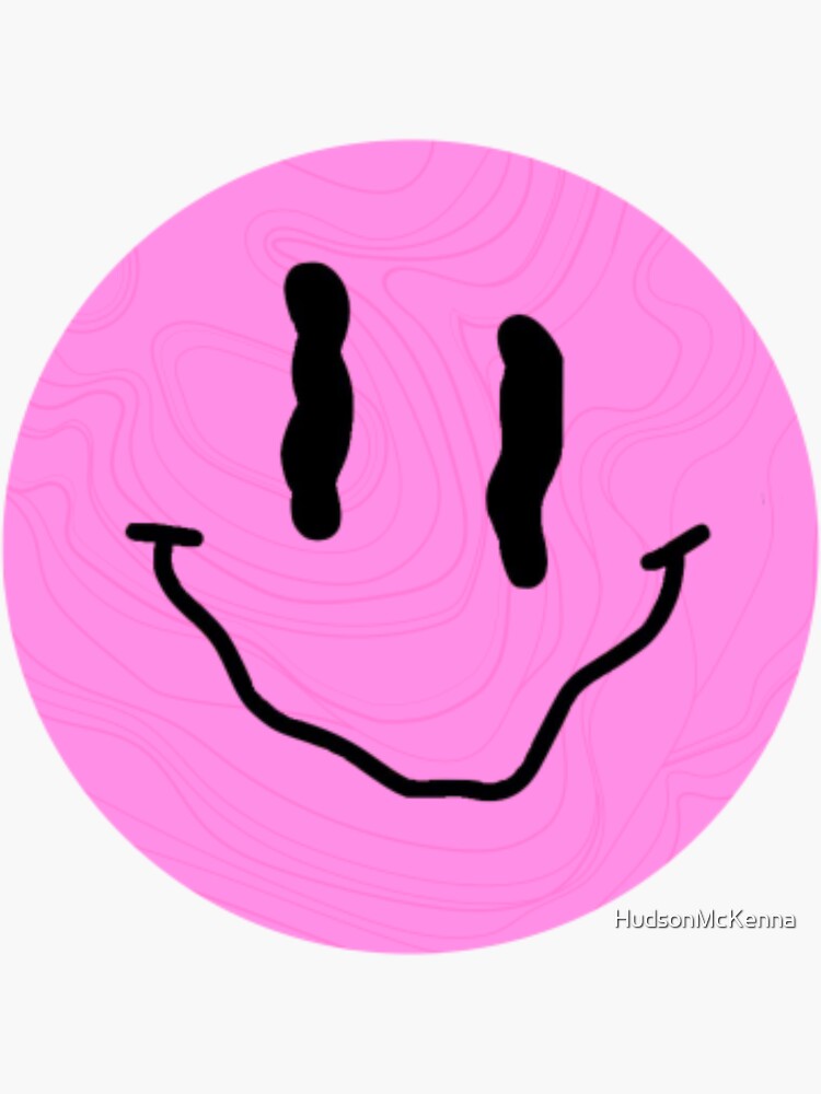 "Pink Preppy Smiley Face" Sticker for Sale by HudsonMcKenna | Redbubble