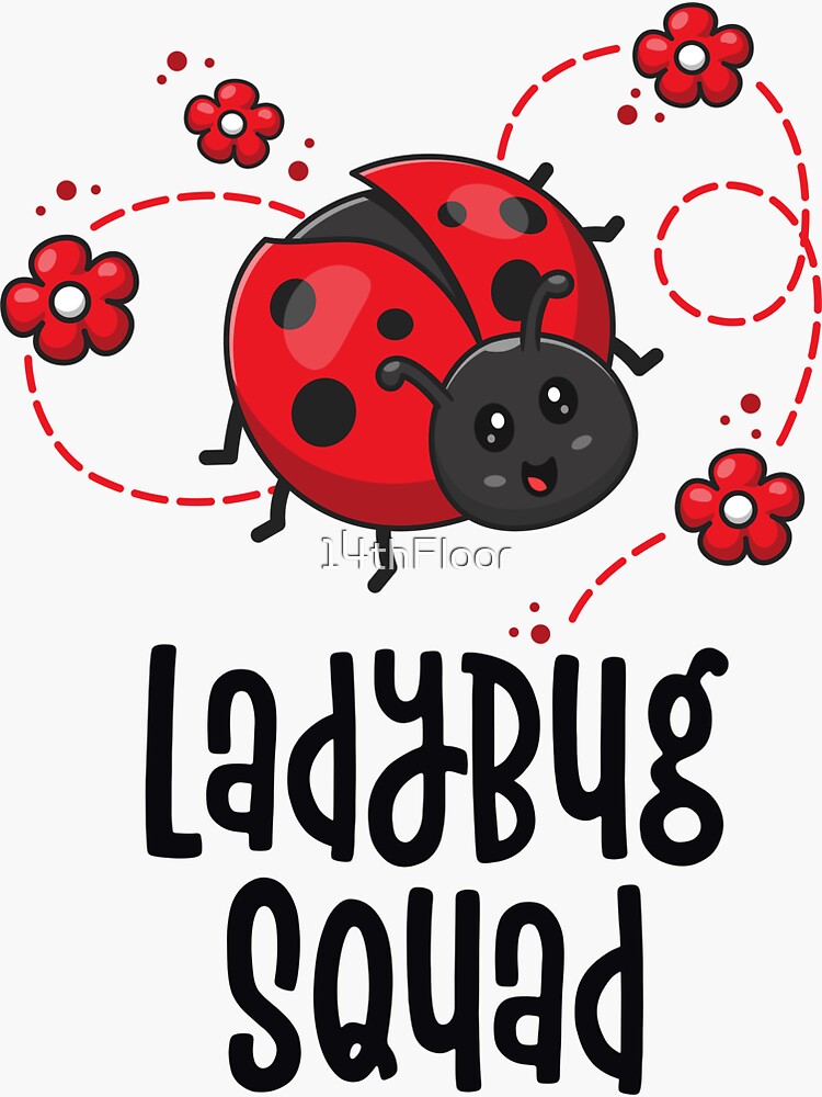 "Ladybug Squad Insect Lover Entomologist Gift Red Beetle" Sticker for ...