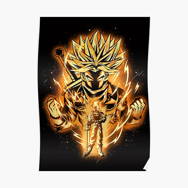 "Golden Saiyan Trunks" Poster for Sale by AaronWeedo | Redbubble