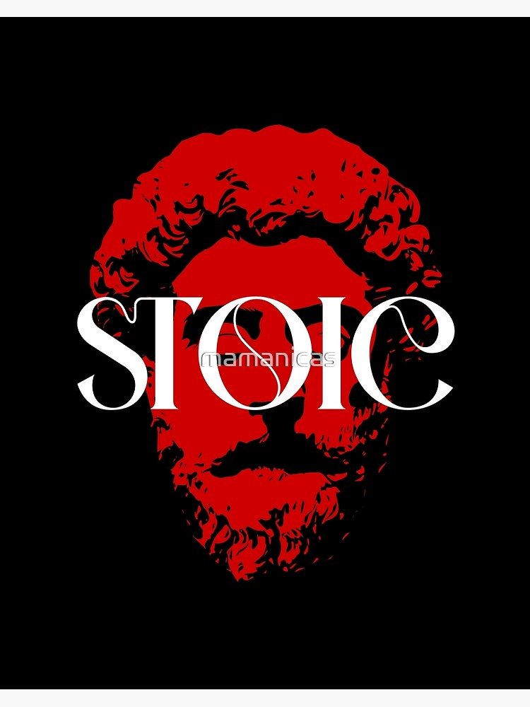 "Marcus Aurelius Red Face Stoic Word" Art Board Print for Sale by ...