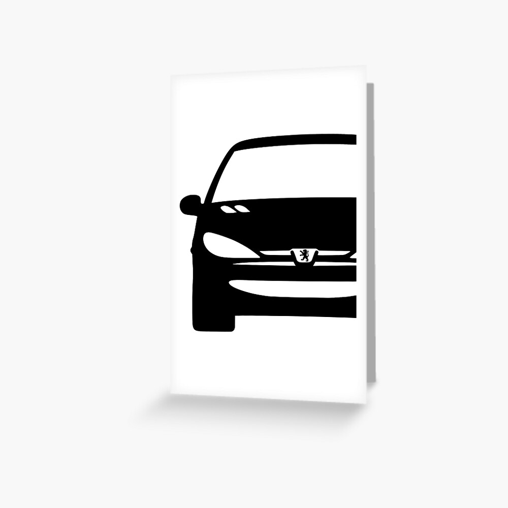 "Peugeot 206 black silhouette" Greeting Card by EdimDesign | Redbubble