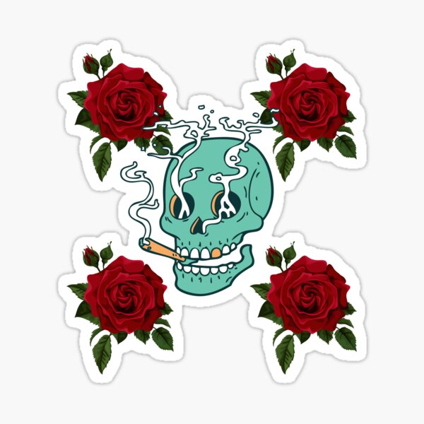 "Rose Skull" Sticker for Sale by Xitful | Redbubble