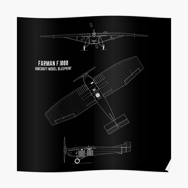 "Farman F1000 Aircraft Blueprint" Poster for Sale by PodiShawna | Redbubble