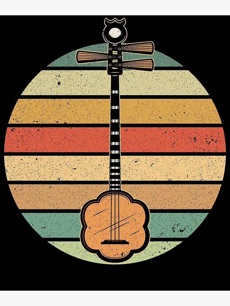 "Shamisen Asian RETRO string instrument design for musicians" Poster ...