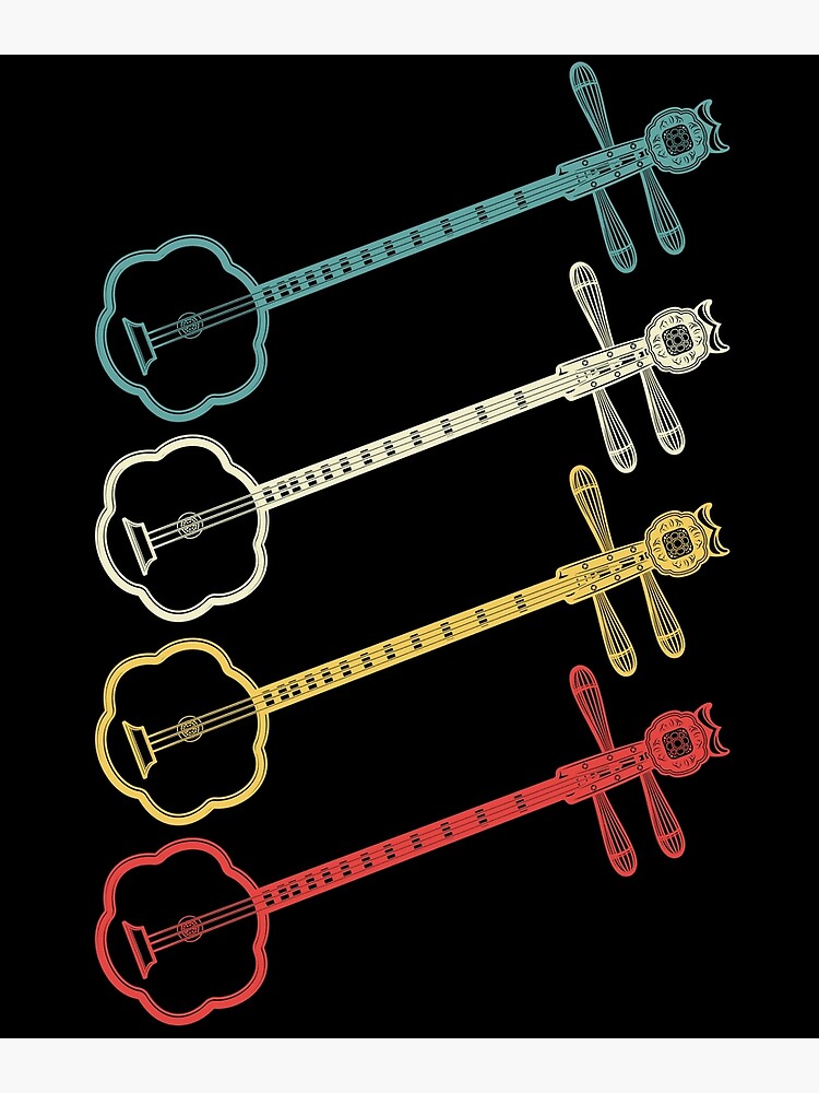 "Shamisen Asian RETRO string instrument design for musicians" Poster ...