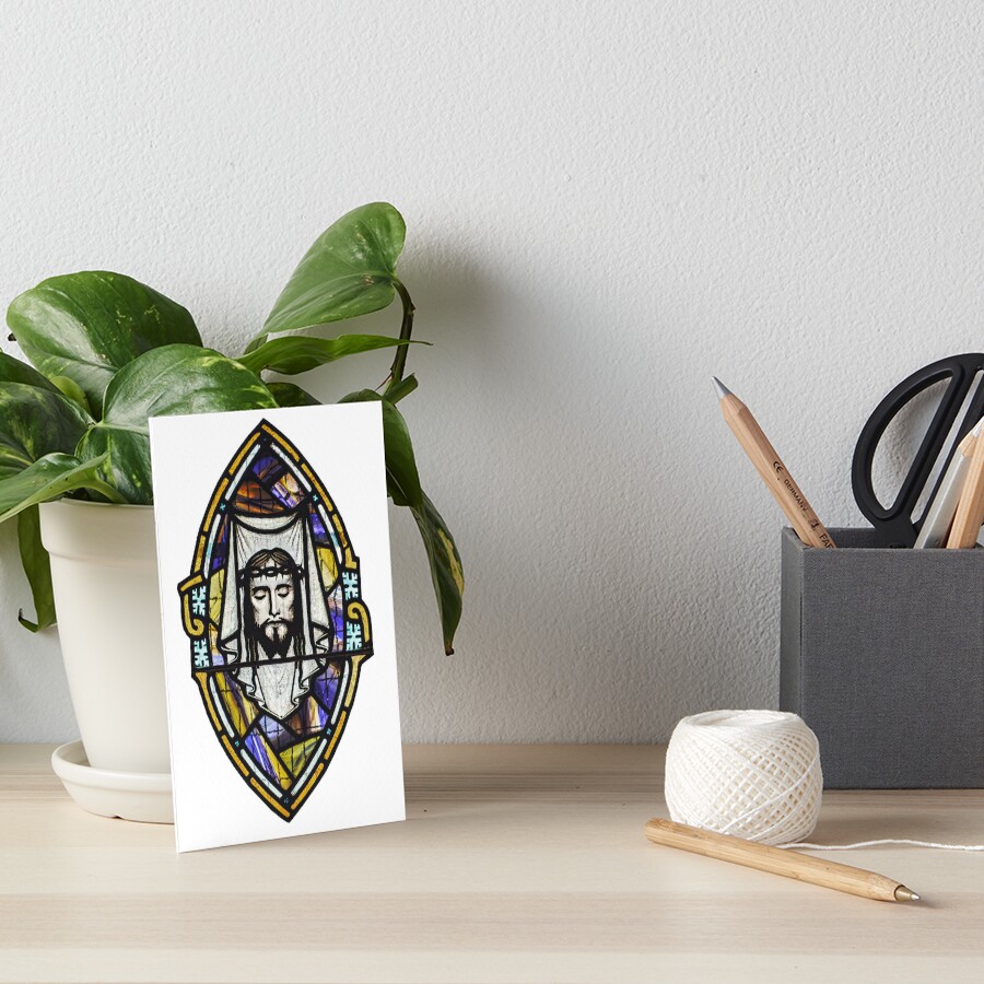 "Jesus Shroud on Stained Glass" Art Board Print for Sale by SystemLion ...