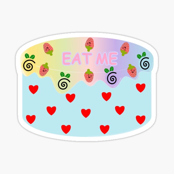 "EAT ME! , Magical Rainbow Pastel Cake" Sticker for Sale by amylydesign ...