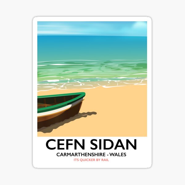 "Cefn Sidan, Carmarthenshire wales travel poster" Sticker by ...