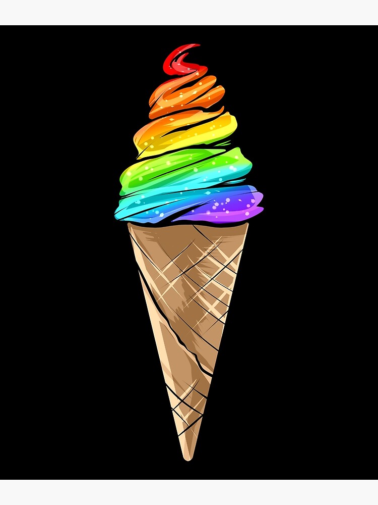 "Rainbow Color Ice Cream Cone Gay Pride Month LGBTQ" Poster for Sale by ...