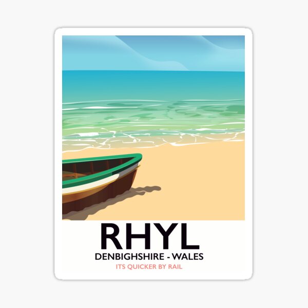 "Rhyl Denbighshire Wales beach poster" Sticker for Sale by ...