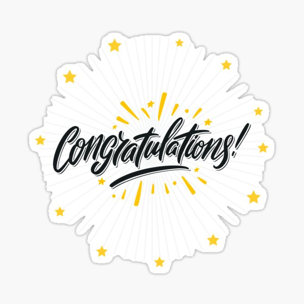 "Congratulations" Sticker by Cute-Store-HQ | Redbubble
