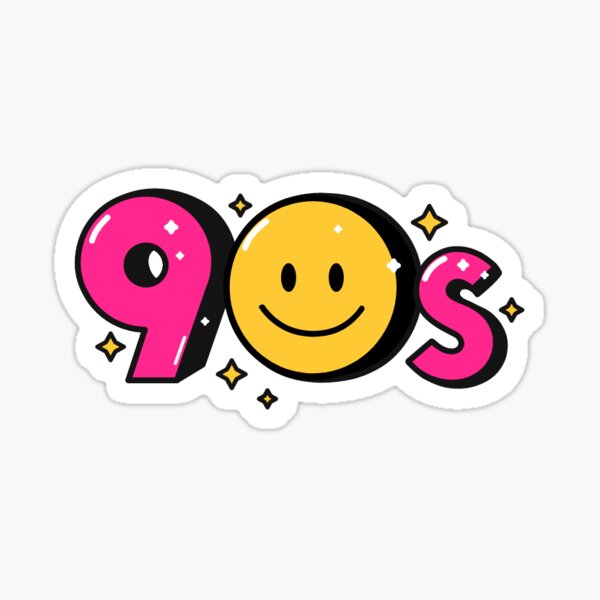 "Aesthetic Colorful 90's Smile Emoji Design" Sticker for Sale by ...
