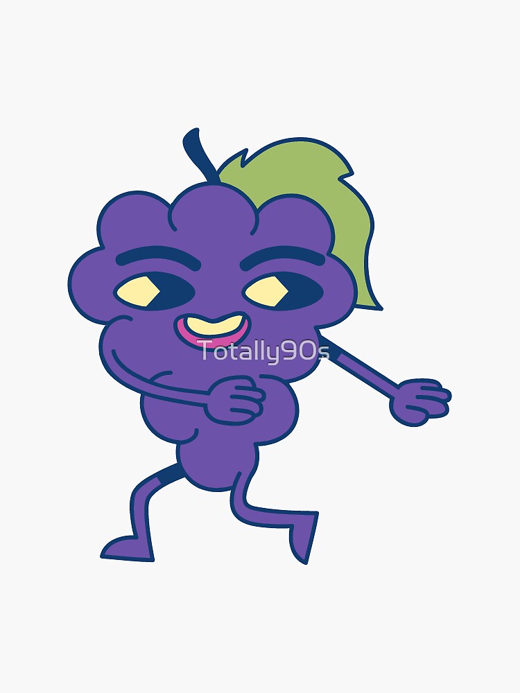 "Retro Dancing Grapes Funky Design" Sticker for Sale by Totally90s ...