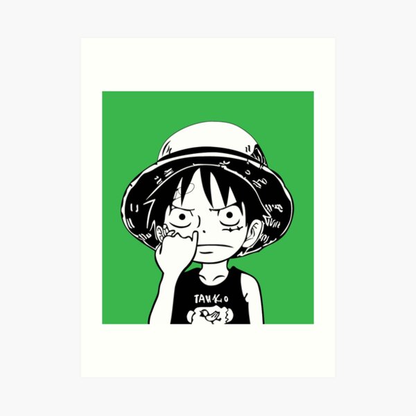 "One Piece Luffy Picking Nose Classic" Art Print for Sale by ...