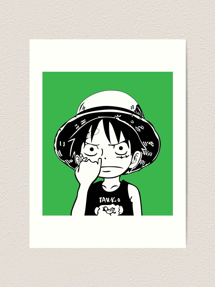 "One Piece Luffy Picking Nose Classic" Art Print for Sale by ...