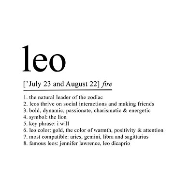 "Leo Definition, Leo Zodiac Sign gifts, Astrology gifts, Leo Star Sign ...
