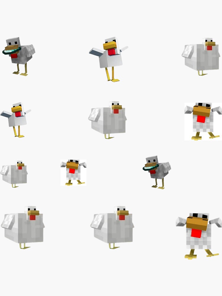 "Pack stickers fat minecraft chicken" Sticker by madraso | Redbubble