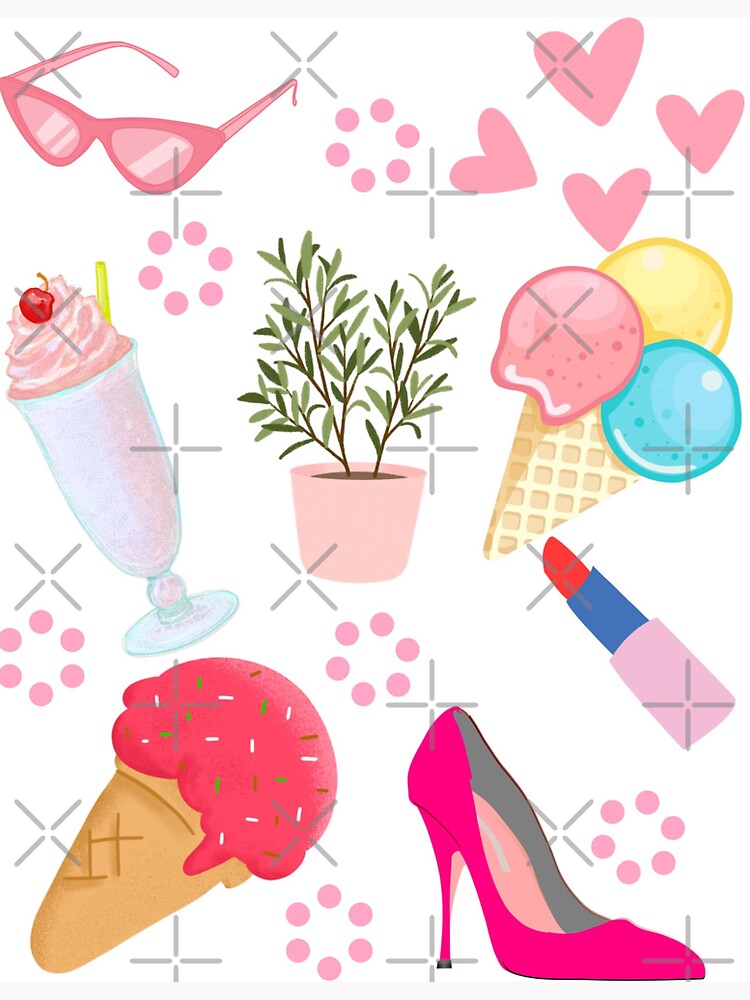 "Cute pink girly patterns" Sticker for Sale by Rennie1991 | Redbubble