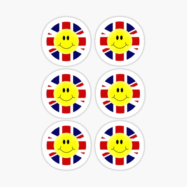 "Union Jack Face Sticker Pack" Sticker for Sale by FunckyDesigns ...