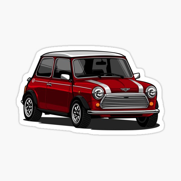"-British legend- retro dark red hot hatch Artwork Original " Sticker ...