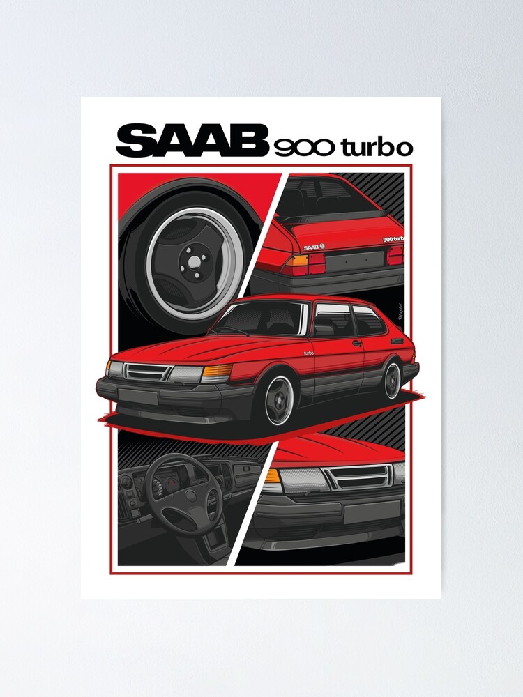 "SAAB 900 Turbo Aero" Poster for Sale by SAABshifter | Redbubble