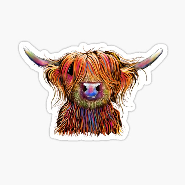 "HIGHLAND COW 'BeRTie' BY SHIRLEY MACARTHUR" Sticker for Sale by ...