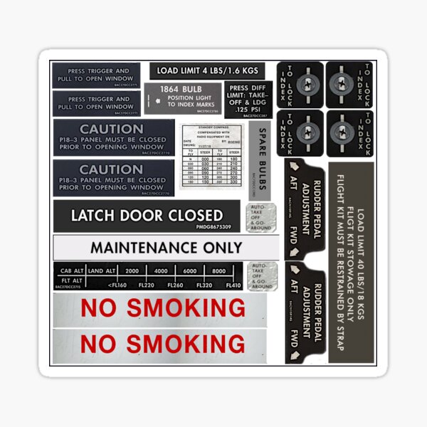 "Various sticker details for Boeing 737NG (get Large for life size ...