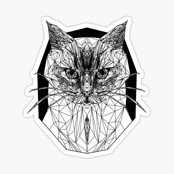 "Geometric cat" Sticker for Sale by FrozenCatDesign | Redbubble