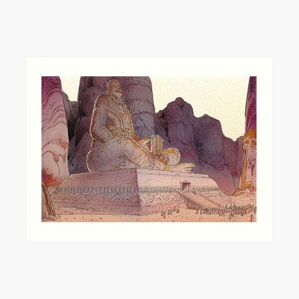 "moebius, edena, the world of edena,mountain,cliff,temple, altar ...