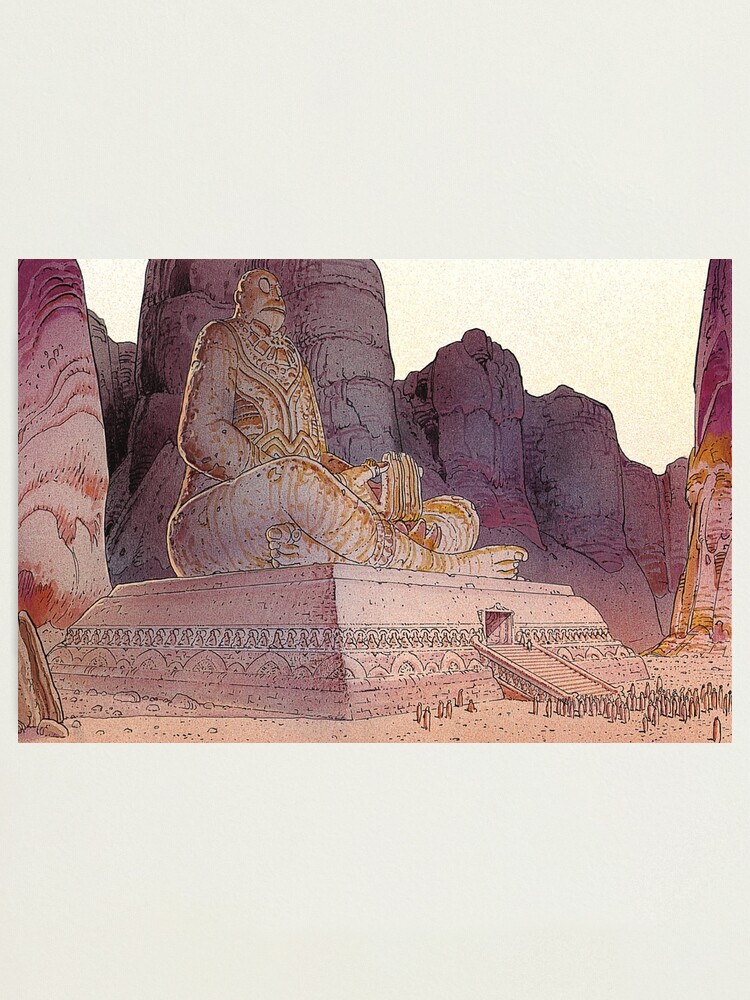 "moebius, edena, the world of edena,mountain,cliff,temple, altar ...